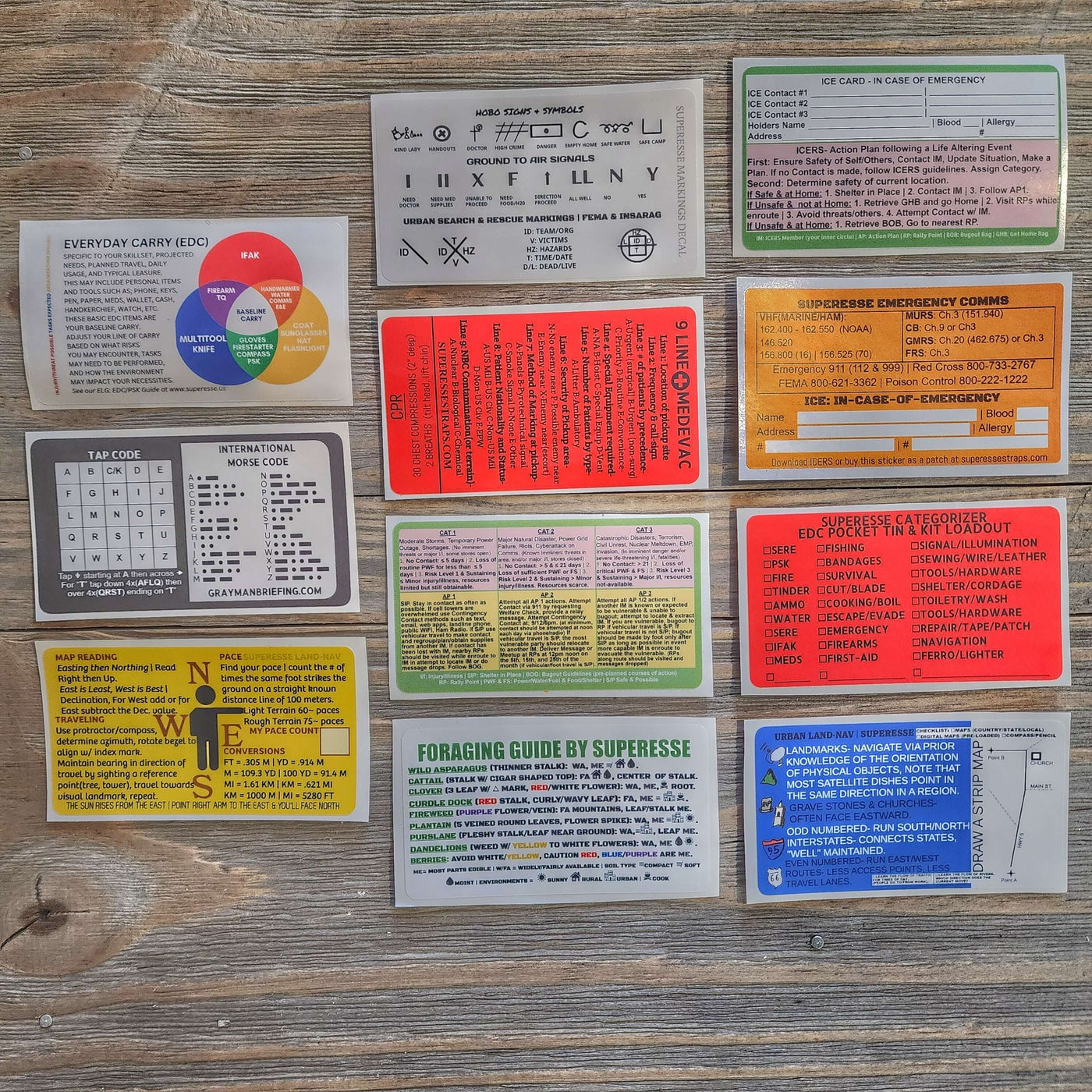 Survival Reference Decal Pack - Collection of 11 Stickers – ViTAC Solutions